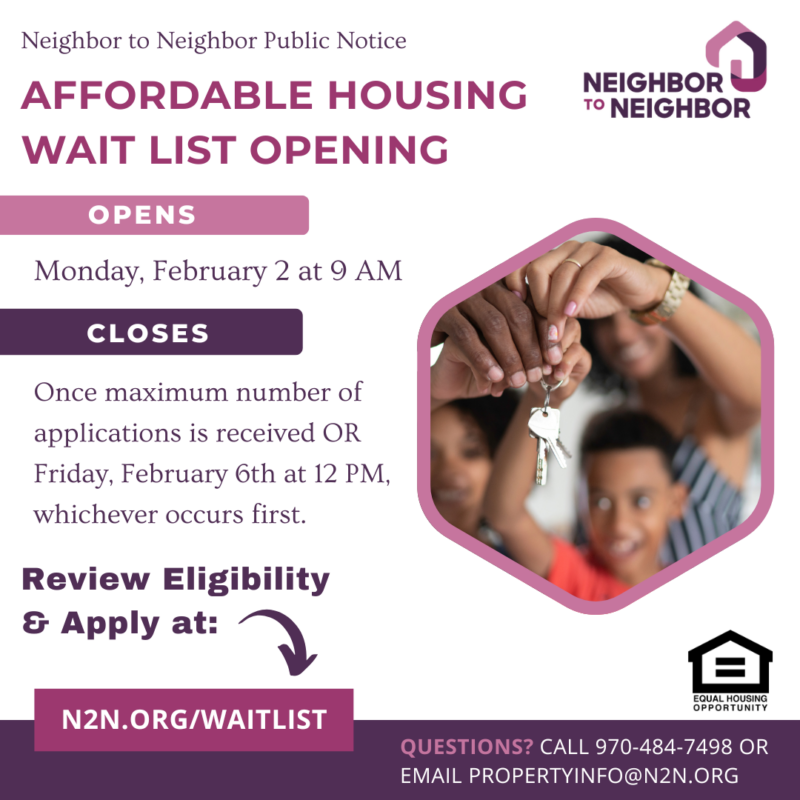 N2N Affordable Housing Waitlist to Open February 2, 2026 | Neighbor to ...